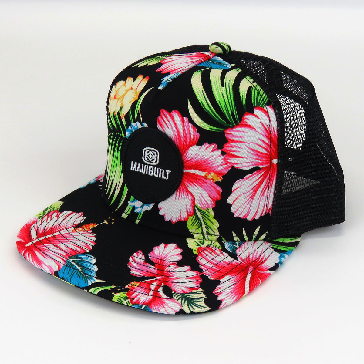 Maui Built Floral Cap - Floral / Black – Maui Built Hawaii