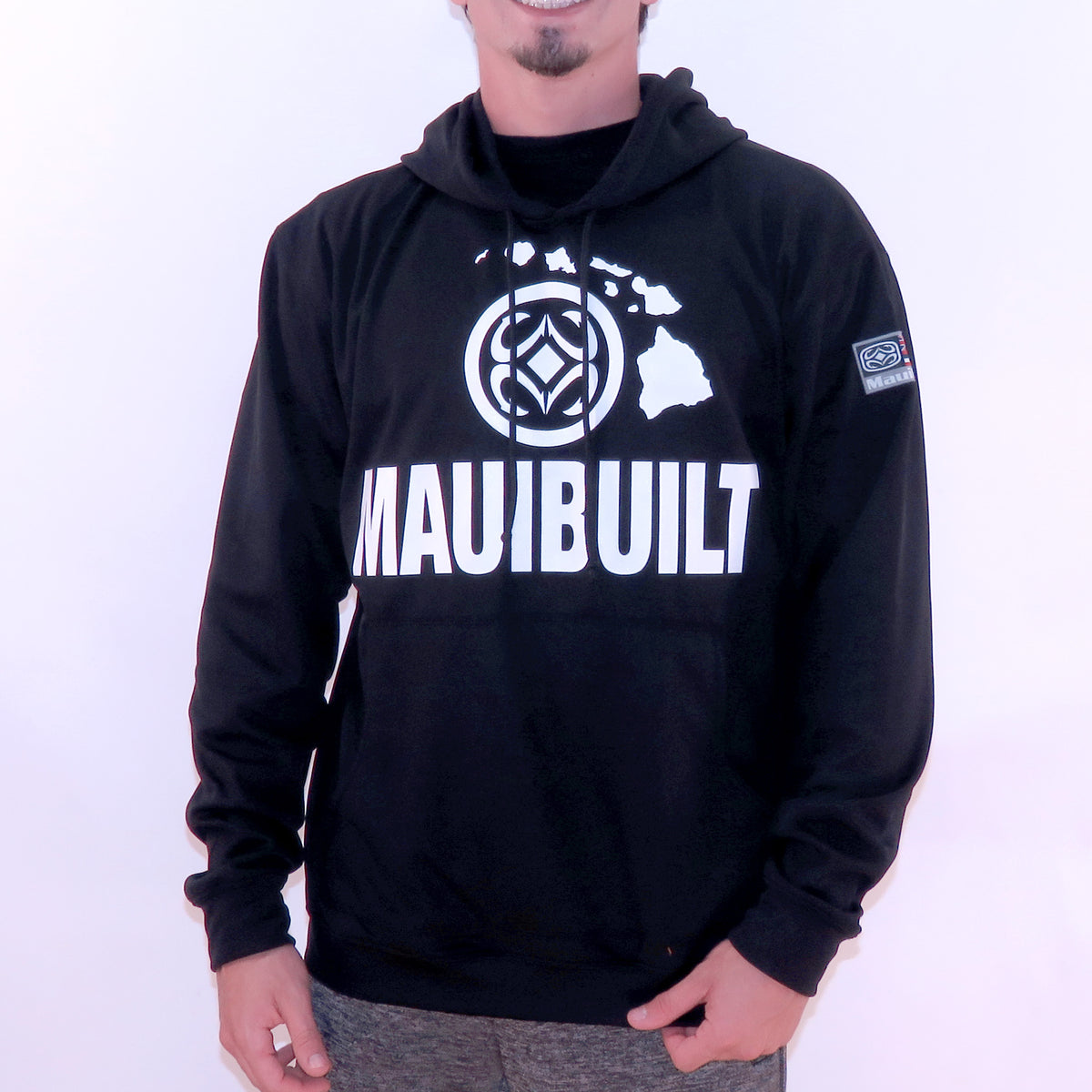 Maui Built Logo Pull Over Hoody Jacket - Black – Maui Built Hawaii