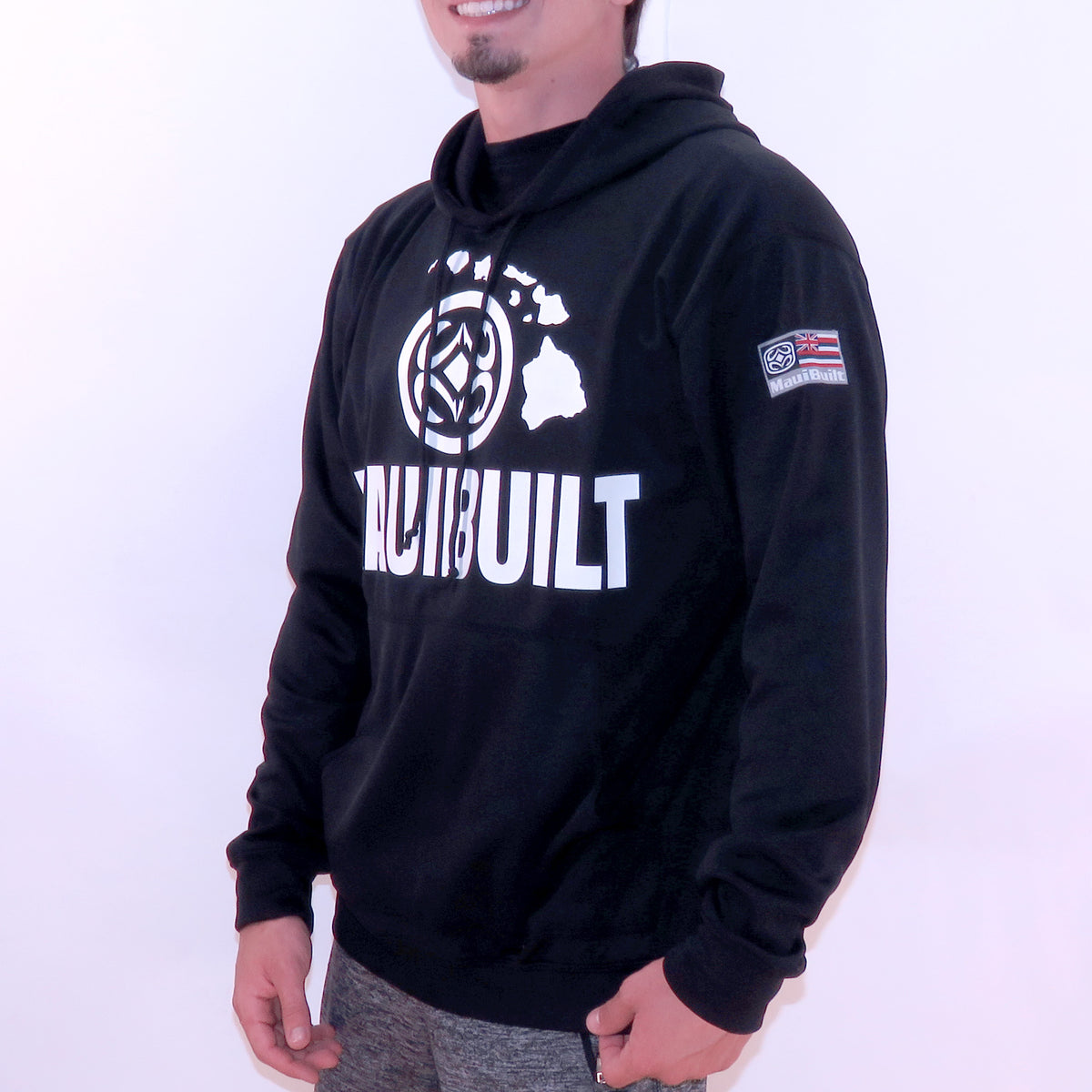 Maui Built Logo Pull Over Hoody Jacket - Black – Maui Built Hawaii