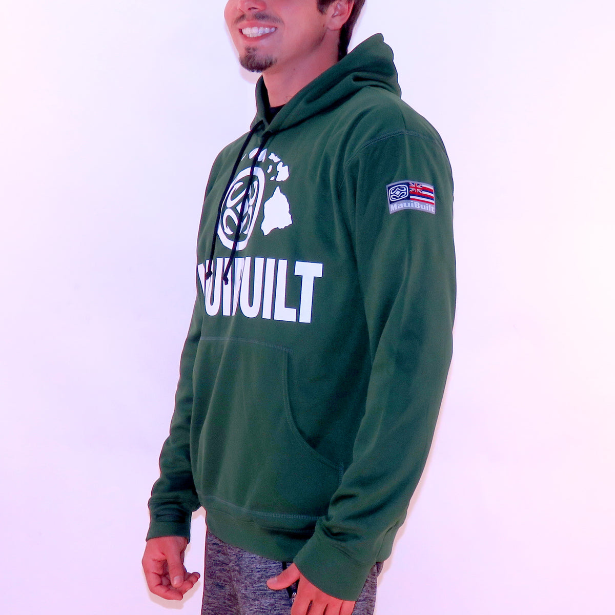 Maui Built Logo Pull Over Hoody Jacket - Green – Maui Built Hawaii