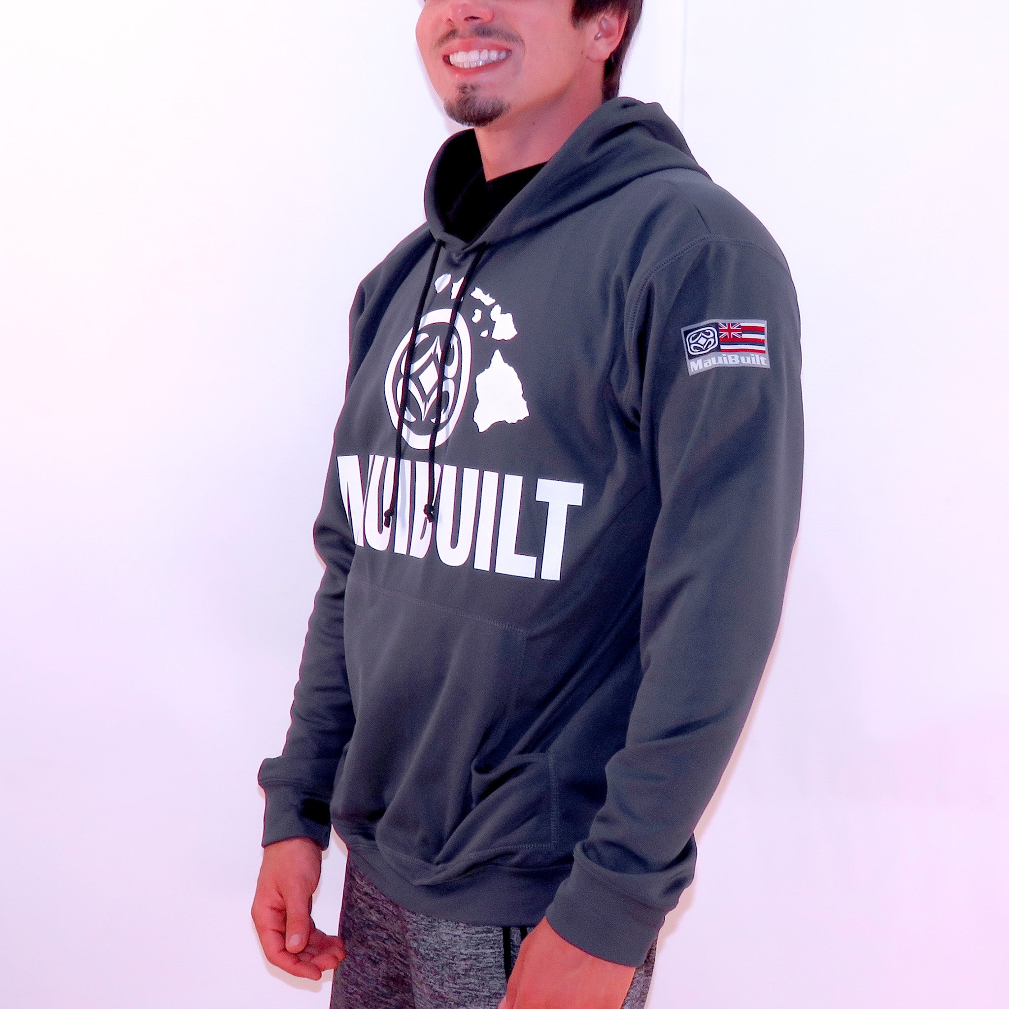 Maui Built Logo Pull Over Hoody Jacket - Charcoal – Maui Built Hawaii